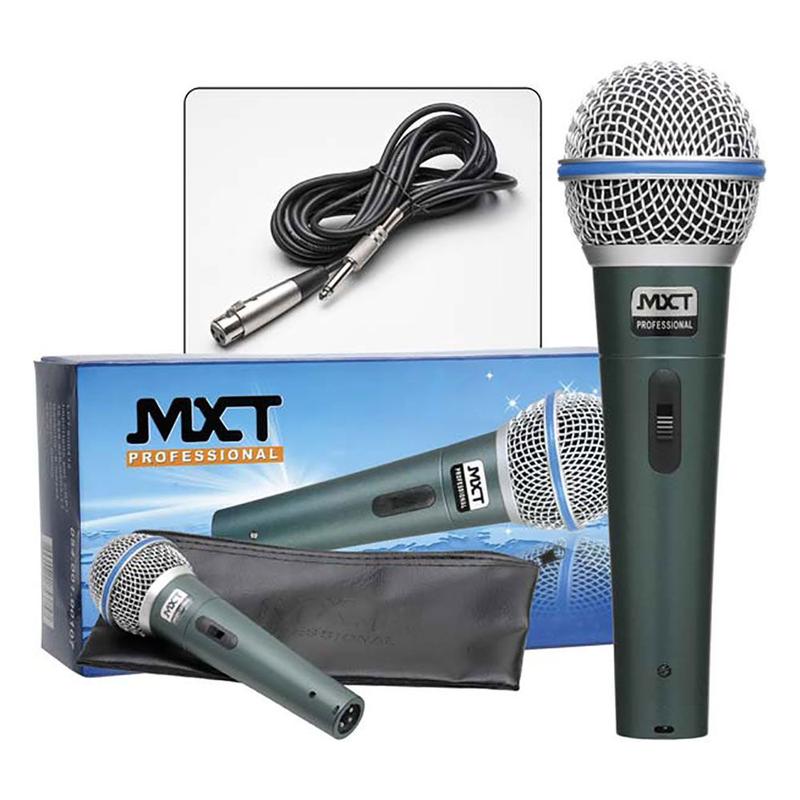 Microfone MXT Dinamico PRO BT-58A Metal com Fio 4.5 Metros OD 5 MM ...