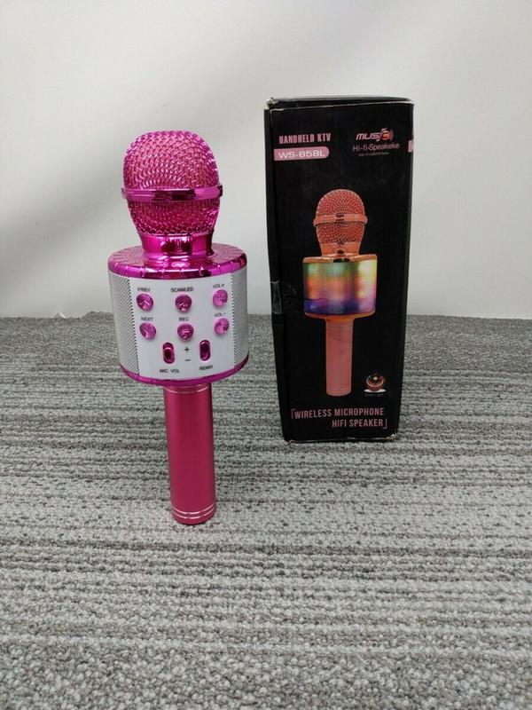 Microfone sem fio bluetooth USB SD handheld ktv ws - 1816 - Microfone Dinâmico - Magazine Luiza