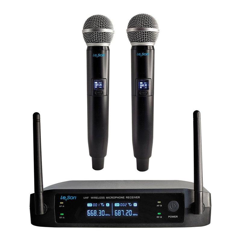 Microfone sem fio de mao duplo uhf ls902 digital+ - LESON - Microfone ...