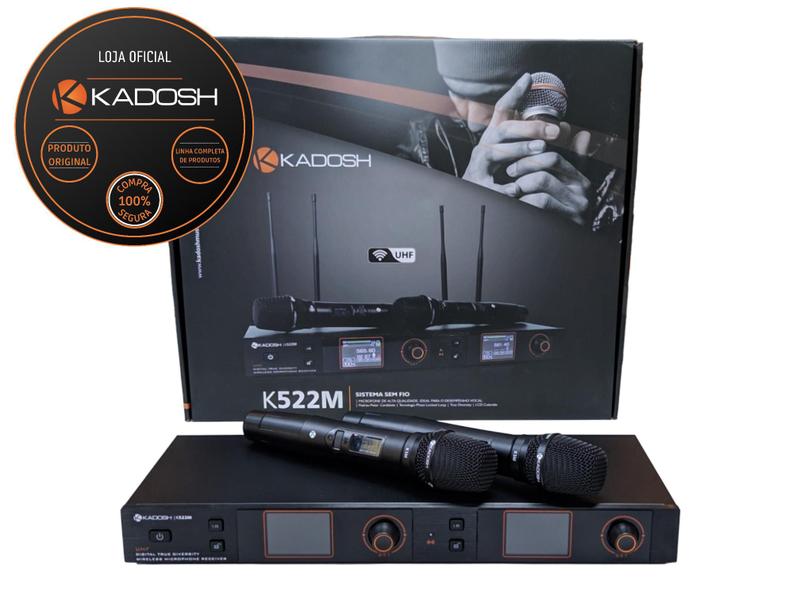 Microfone Sem Fio Kadosh K522M Profissional - Microfone Dinâmico - Magazine Luiza