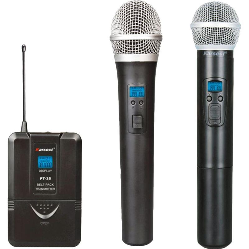 Microfone Sem Fio Karsect WR-35&4 KT88 - Preto - Microfone Dinâmico ...