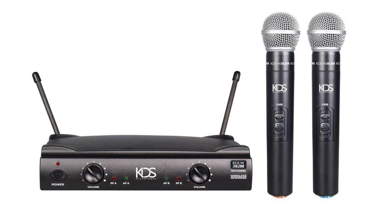 Microfone Sem fio KDS-W382M UHF Mão Duplo Kadosh - Microfone Dinâmico ...