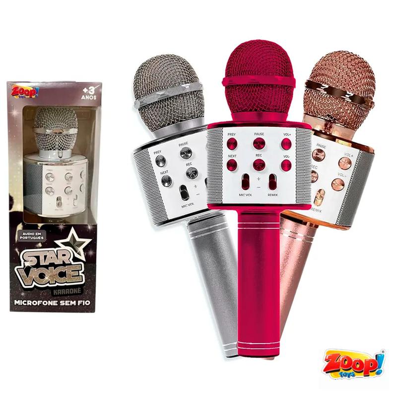 Microfone sem fio - Star Voice - Zoop Toys - Microfone de Brinquedo ...