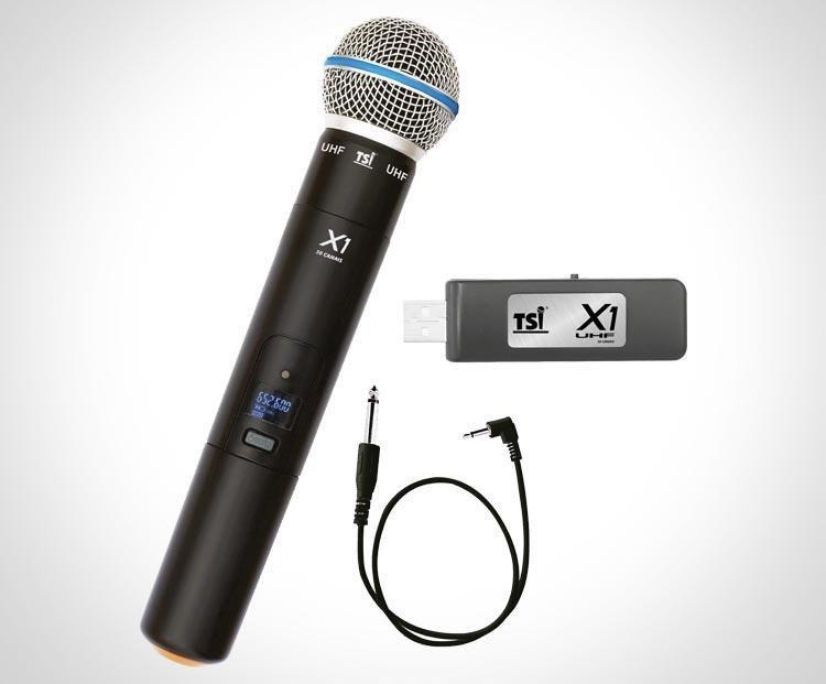 Microfone Sem Fio Tsi X1 Uhf 50 Canais Usb - Mg Som - Microfone ...