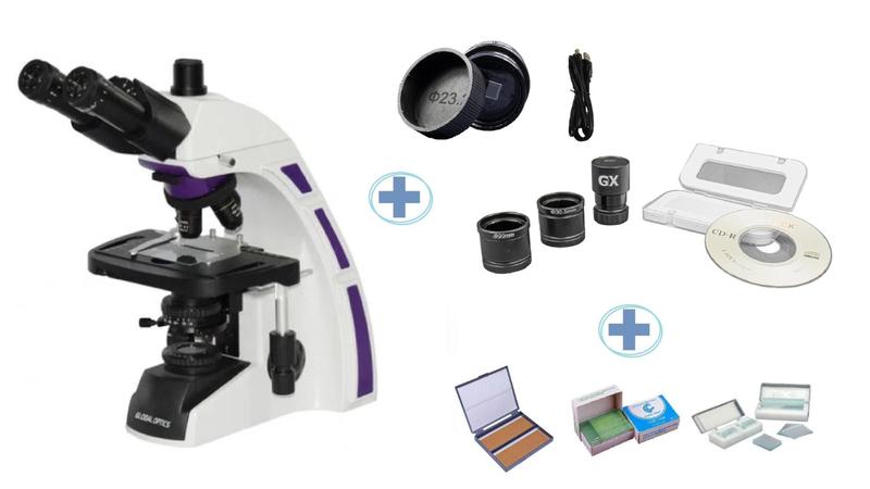 Microscopio Trinocular Otica Finita Acromatico Led Aumento 1600x Com ...