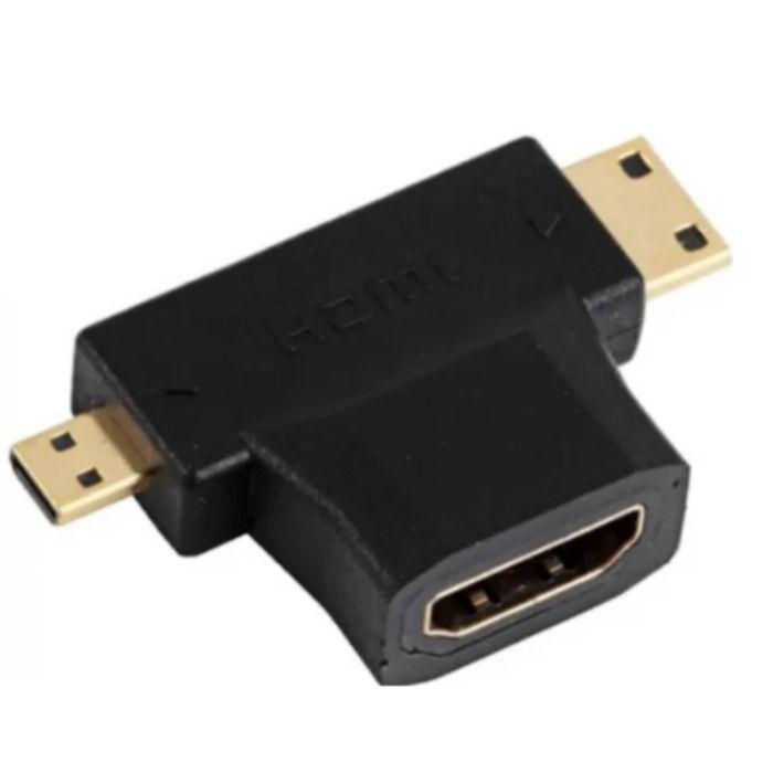 Mini Adaptador Micro HDMI Macho ao Conector Triplo Fêmea - MD9 ...