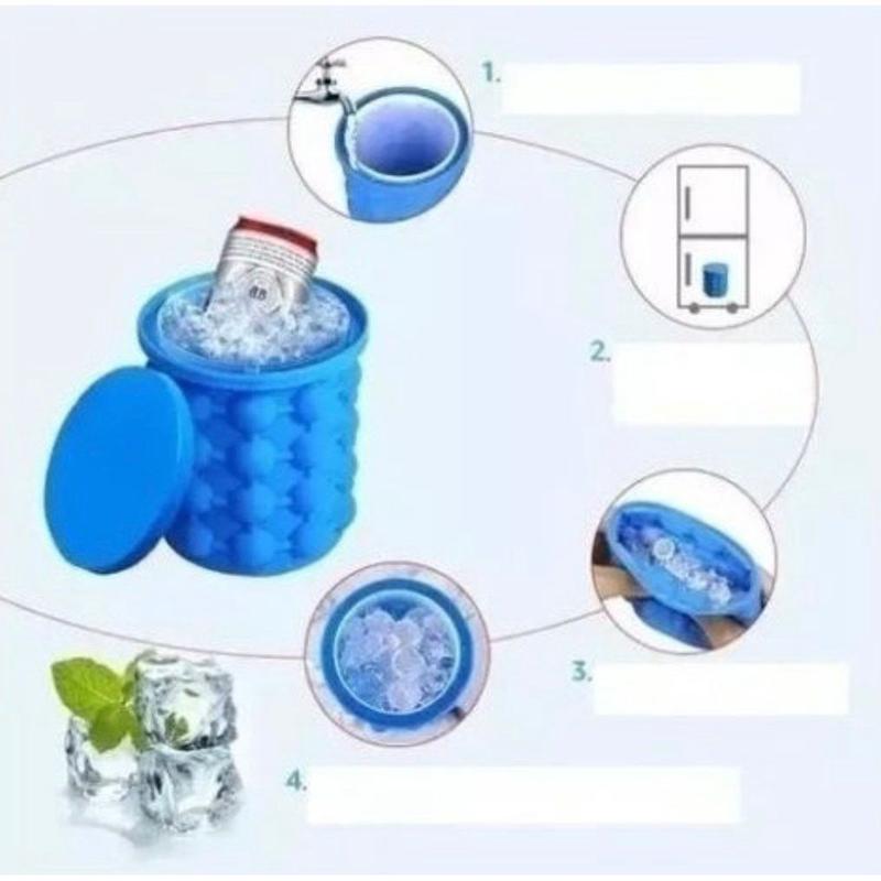 Mini Balde Forma De Gelo Silicone Ice Magic Cube - Online - Forma de ...