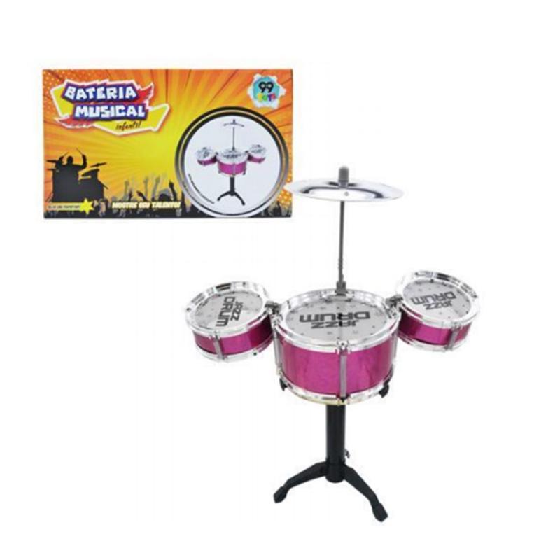 Mini Bateria Musical Infantil Com 3 Tambores e 2 Baquetas TOYS-190193 ...