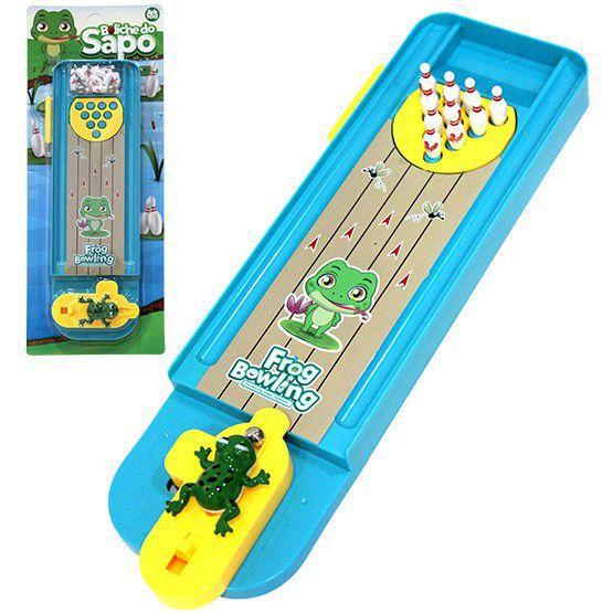 Mini Boliche infantil com lançador sapo Frog Bowling 14 peças - Ark ...