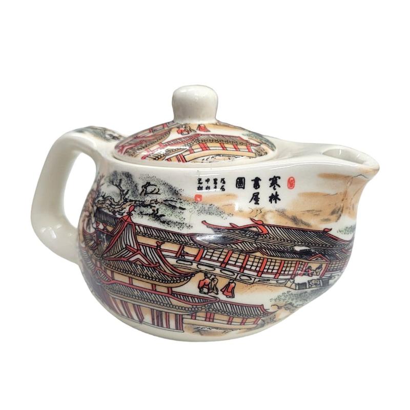 Mini Bule de Chá Porcelana com Infusor Inox Chaleira Leiteira ...