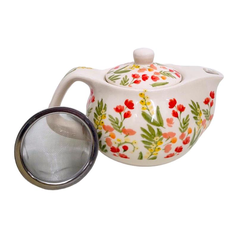 Mini Bule de Chá Porcelana Infusor Inox Chaleira Leiteira - Multiart ...