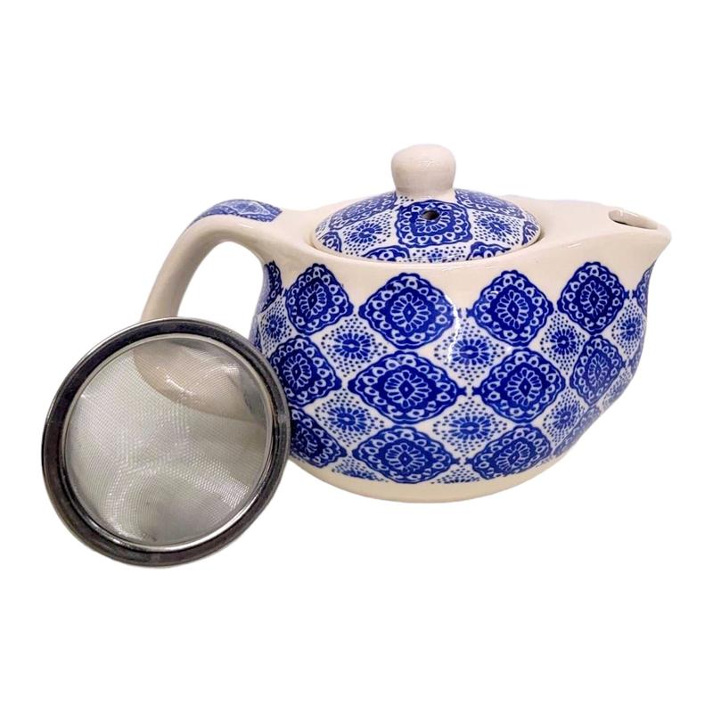 Mini Bule de Chá Porcelana Infusor Inox Chaleira Leiteira - Multiart ...