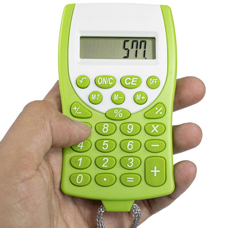 Mini calculadora portátil colorida com cordão para bolso escolar ...