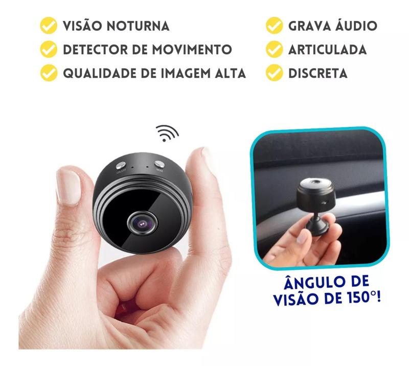 Mini Câmera Espiã Wifi Ip A9 Visão Noturna Com Gravador De Voz - Câmera ...