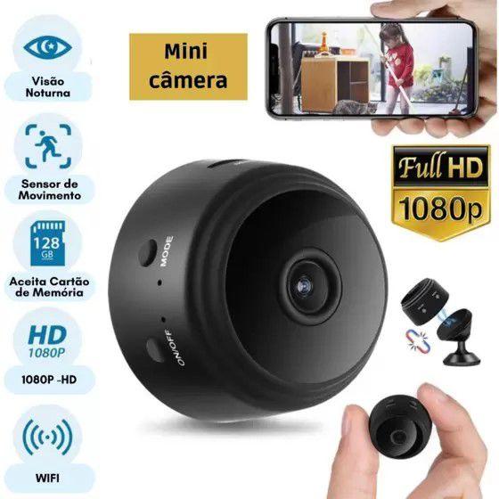 Mini Câmera Ip Espiã Compacta Discreta Full HD Inteligente Sem Fio ...
