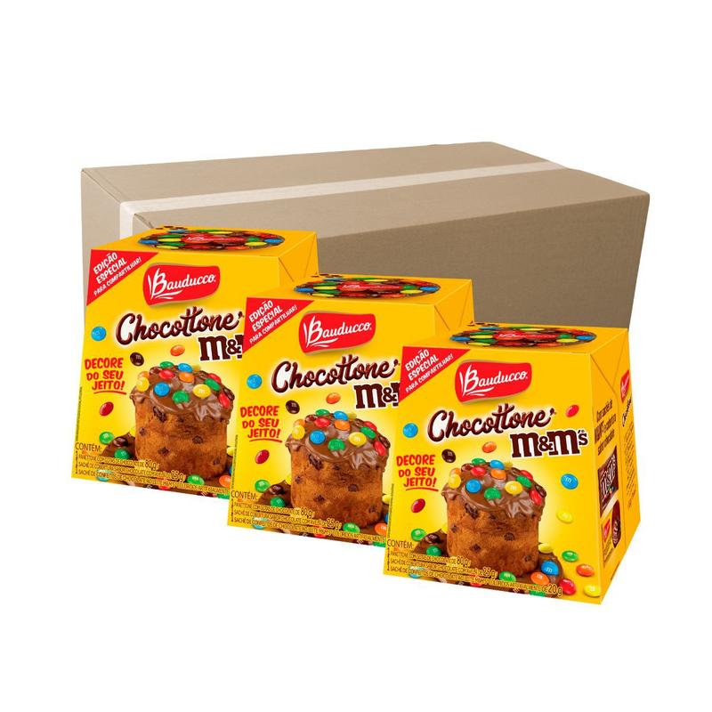 Mini Chocottone MMs Bauducco Sachê Cobertura e Confeito Kit Atacado ...