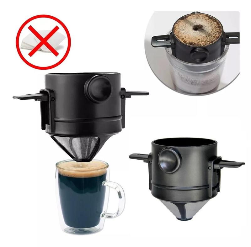 Mini Coador Cafeteira Portatil Filtro De Café Individual Top Aço Inox ...