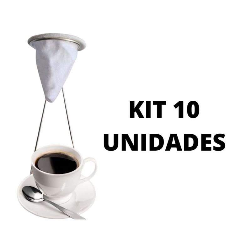 Mini Coador de Metal Individual de Café ou Chá com Filtro de Pano - Kit ...