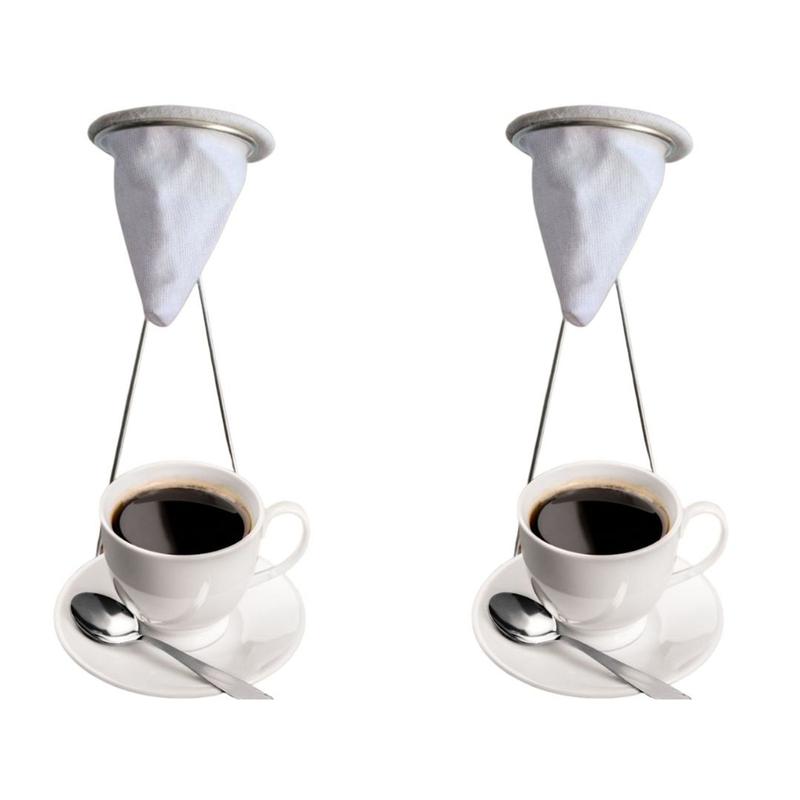 Mini Coador de Metal Individual de Café ou Chá com Filtro de Pano - Kit ...