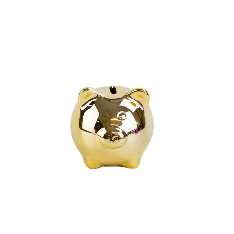 Mini Cofrinho Porquinho De Cerâmica Dourado Metalizado - You Bai ...