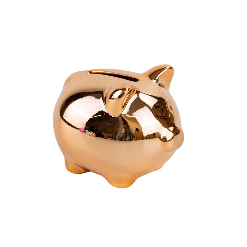 Mini Cofrinho Porquinho De Cerâmica Rose Metalizado - Youbai - Cofre ...