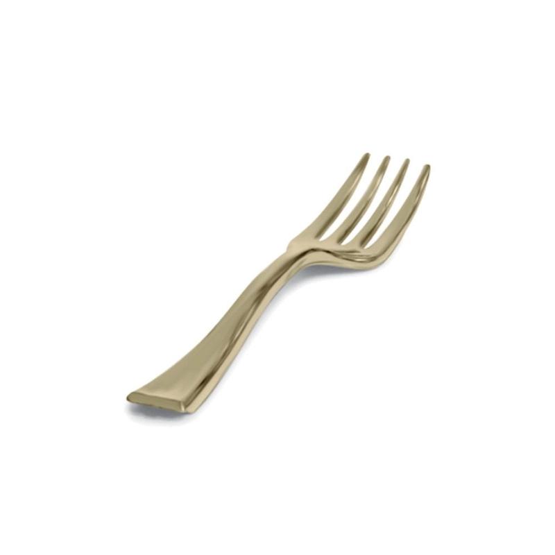 Mini Colher Garfo-Dourado com 30 - Silver Plastic - Colher Descartável ...