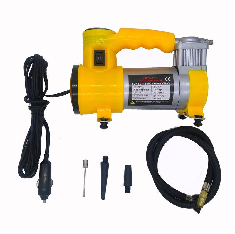Mini Compressor Ar Portátil veicular Lanterna encher pneu - Idea ...