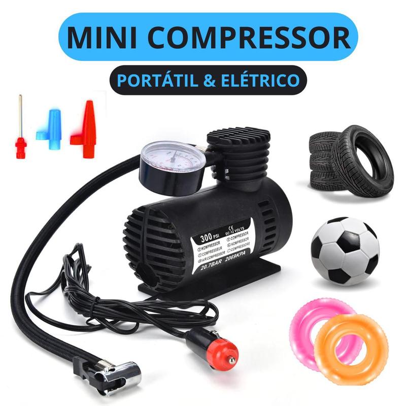 Mini Compressor Bomba De Ar Elétrico Portátil 12v Pequeno - NAPOLES ...