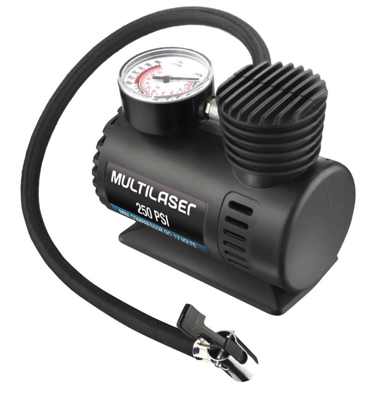 Mini Compressor de Ar 12V 250 PSI 3 Bicos Multilaser - AU601 - Mini ...