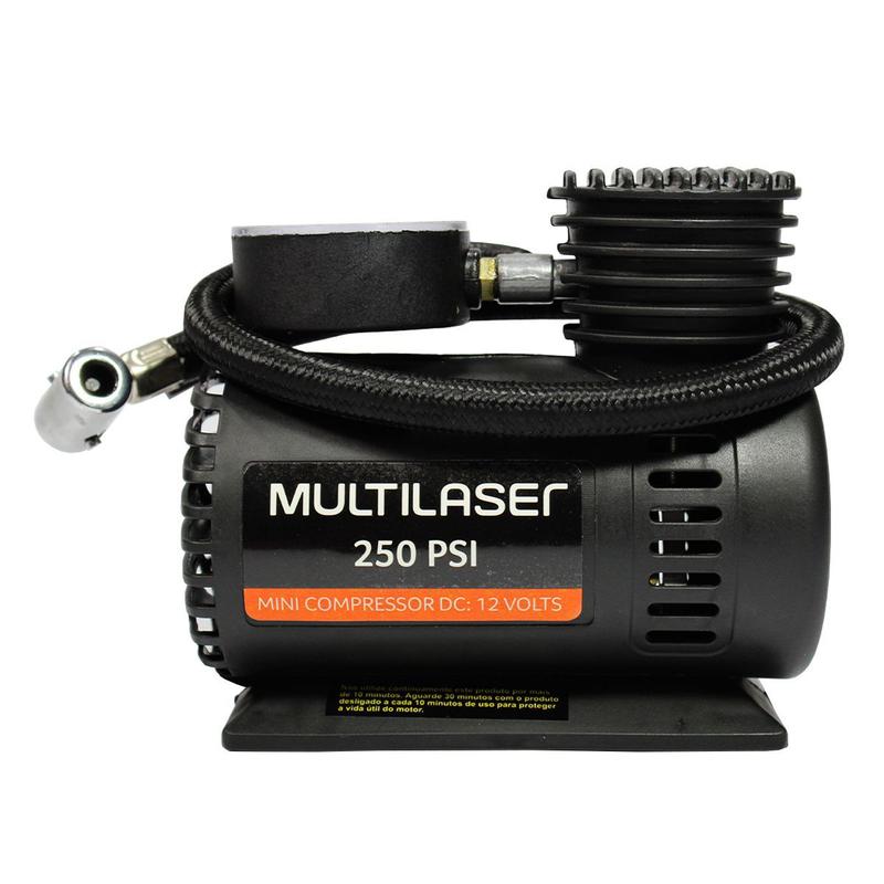 Mini Compressor de Ar 12V 250 PSI 3 Bicos Multilaser - AU601 - Mini ...