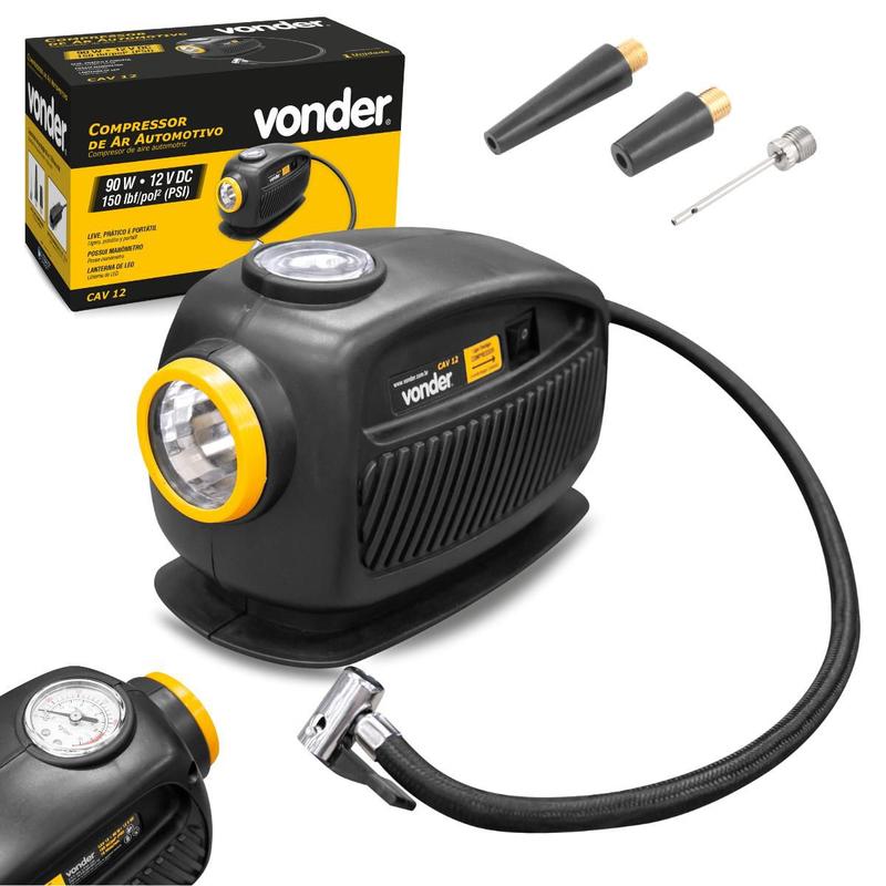 Mini Compressor de Ar Automotivo Elétrico 12V 90W Vonder - Mini ...