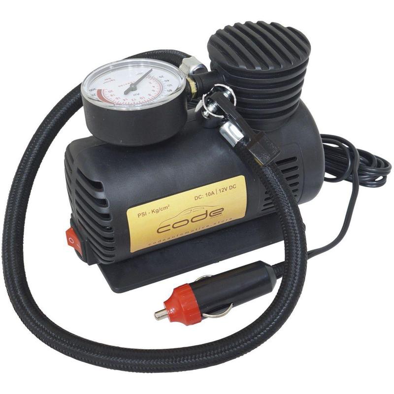 Mini Compressor de Ar Automotivo Portátil 12V Code 300 Psi com 3 ...