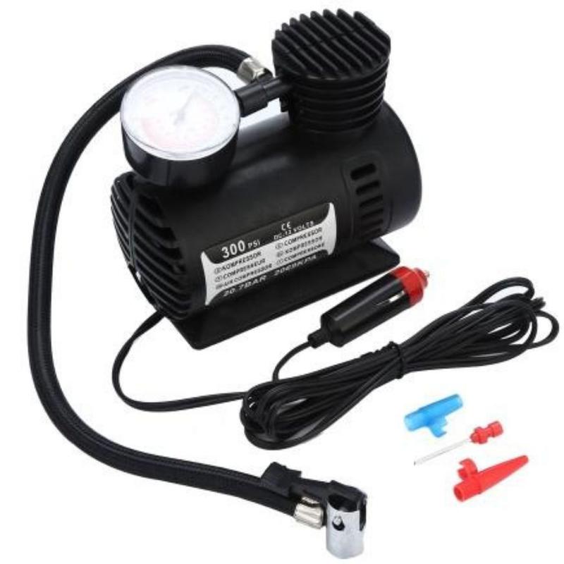 Mini Compressor De Ar Portátil 12V Automotivo Preto C/ Bicos - DC12V ...