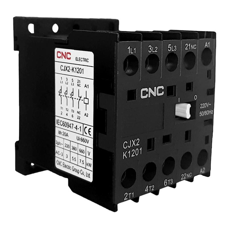 Mini Contator Modelo Cjx2-K 1201 220V - CNC - Contator Elétrico ...