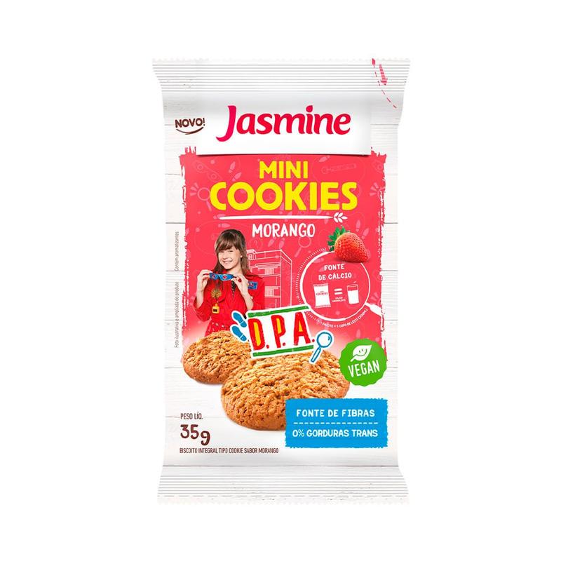 Mini Cookies Integral D.P.A Morango Jasmine 35g - Cookies - Magazine Luiza