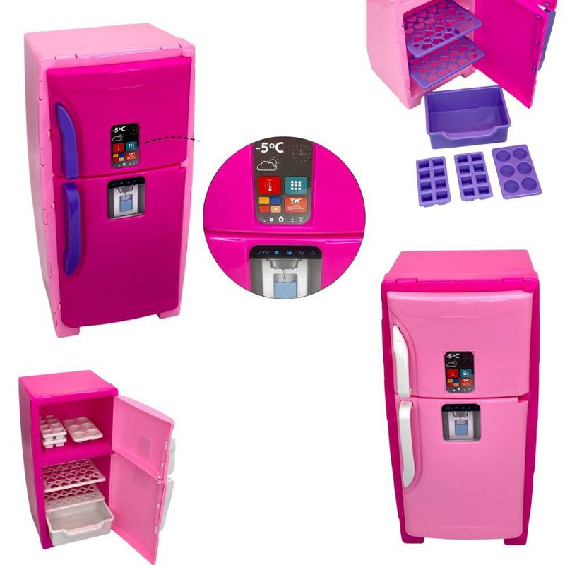 Mini Freezer de Brinquedo com Formas de Gelo e Prateleiras - BS TOYS ...