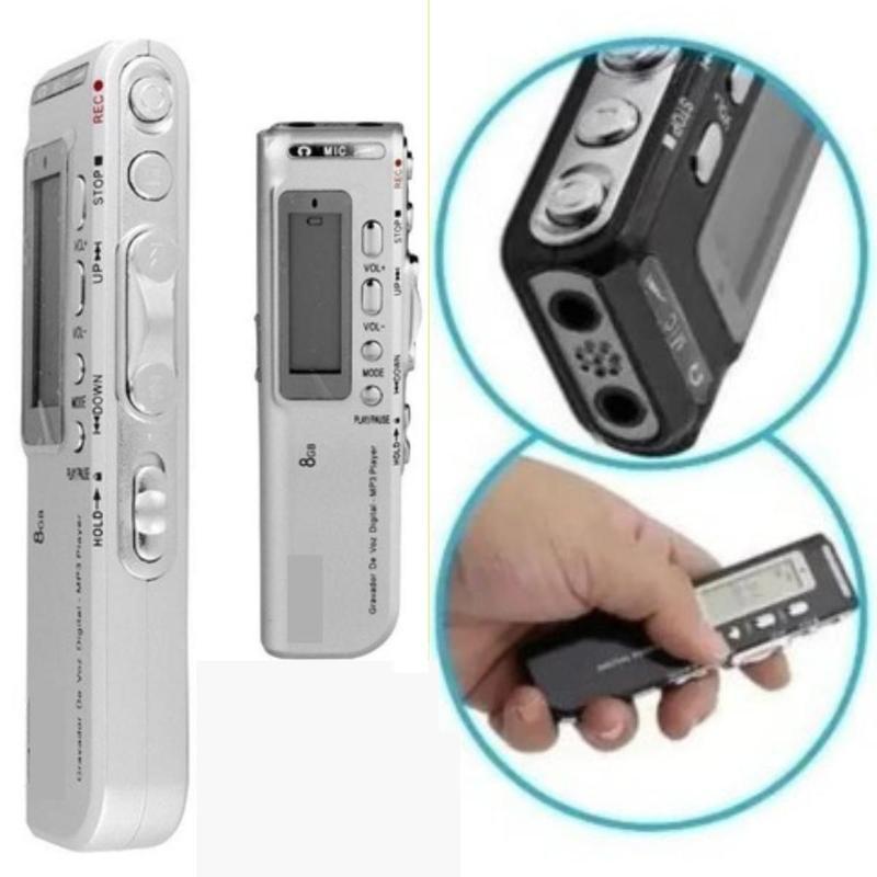 Mini Gravador Digital Espião Grava Até 140 Hs Direto Portatil Cor Prata ...