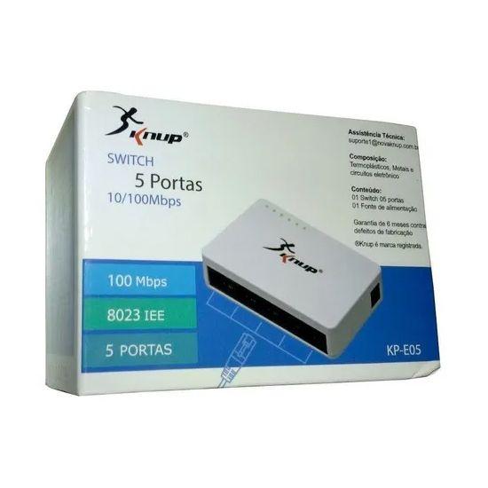Mini Hub Switch 5 Porta Cabo Rede Rj45 10/100 Ethernet Modem - Knup ...