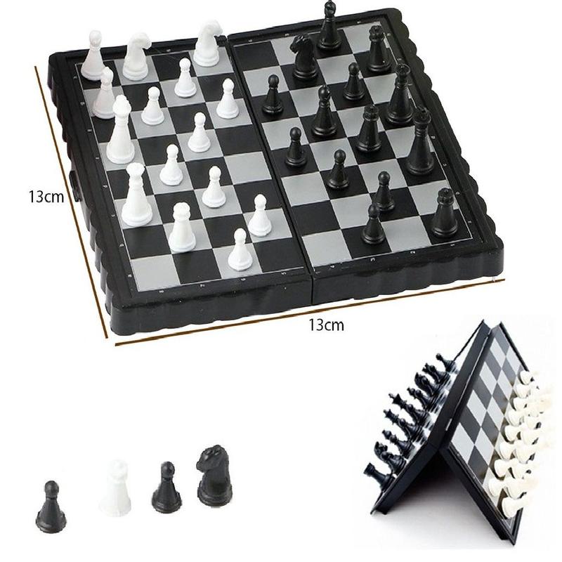 Mini Jogo de Xadrez Magnético De Bolso Plástico - Ami - Jogo de Dominó ...