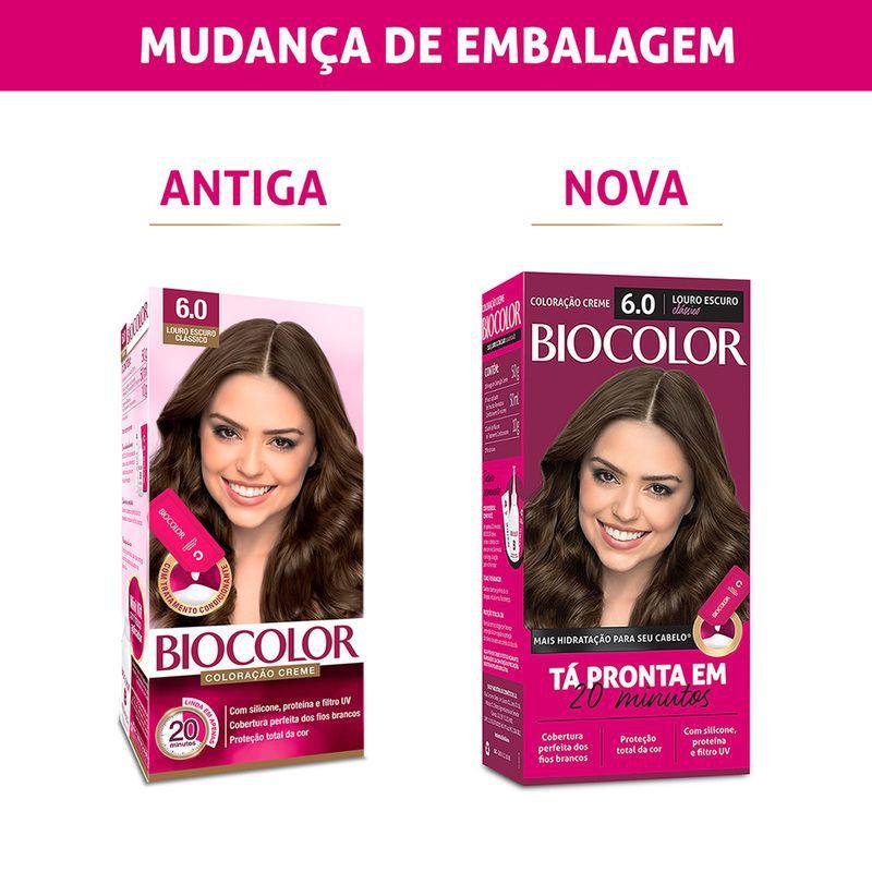 Mini Kit Tintura Creme Biocolor Louro Escuro 6.0 - Tinta de Cabelo ...