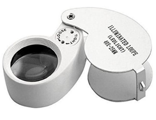 Mini Lupa De Bolso Aumento 40X Gota Em Inox Com Luz De Led - Garota ...