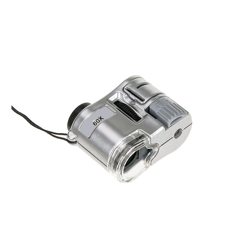 Mini Lupa Microscópio Bolso Com Led E Lente Ultravioleta 60x - Lullu ...