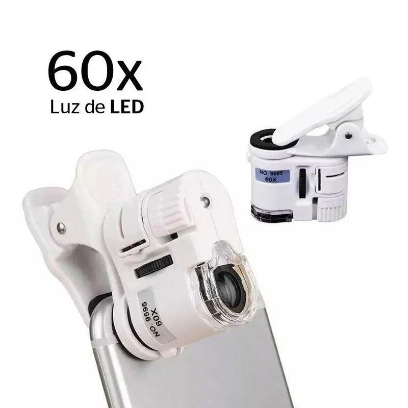 Mini Microscópio Lupa Portátil Câmera Zoom Led 60x Celular - Mb ...