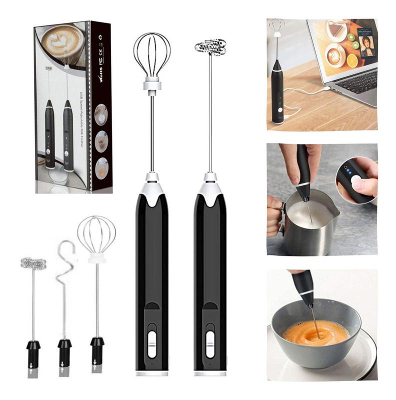Mini Mixer Misturador Batedor Elétrico Bebida Espuma Leite Cor Preto ...