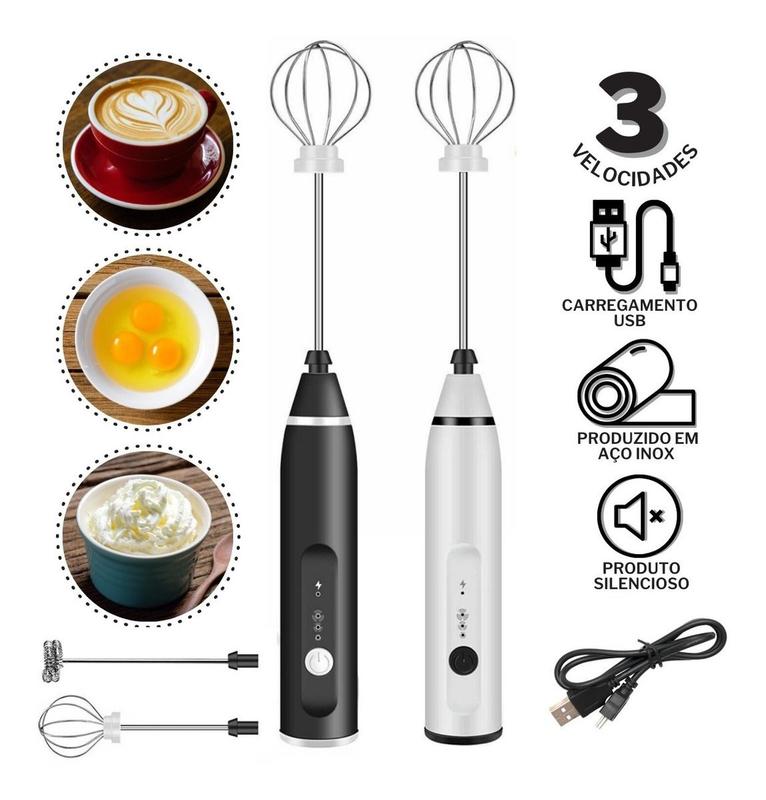 Mini Mixer Misturador Batedor Elétrico Bebida Espuma Leite Cor Variado ...