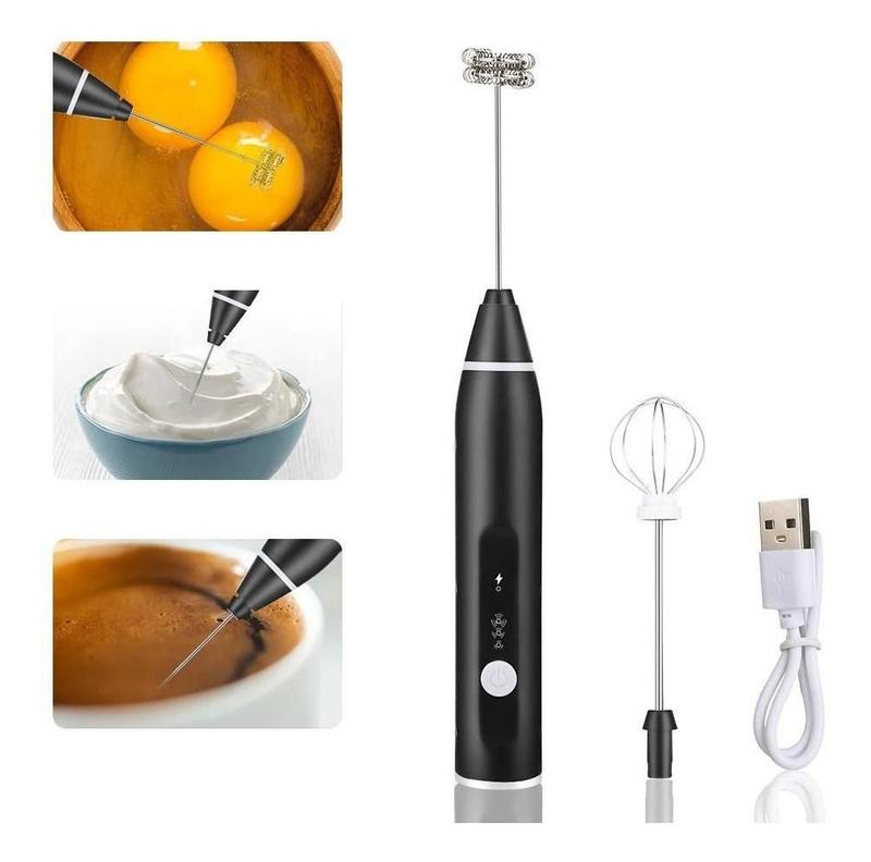 Mini Mixer Misturador Batedor Elétrico Bebida Leite Capuccin Cor Branco ...