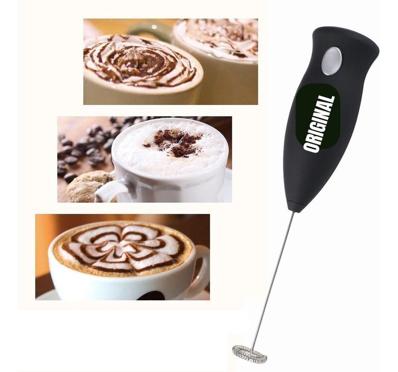 Mini Mixer Misturador Inox Elétrico Bebidas Shake Café Leite Cor Preto ...