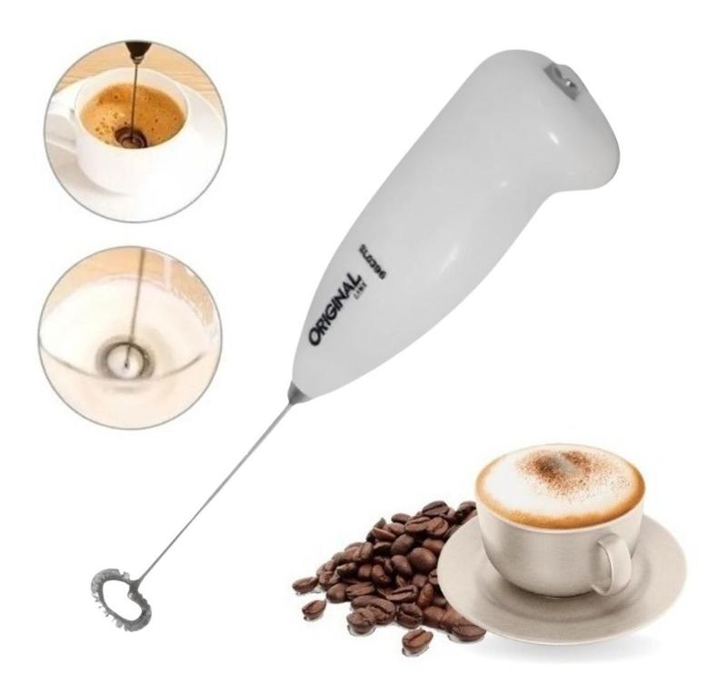 Mini Mixer Misturador Portátil Bebidas Elétrico Leite Café Cor Branco ...