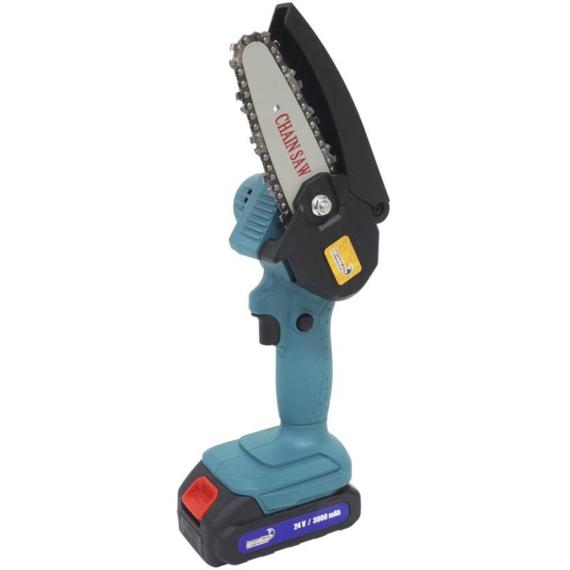 Mini Motosserra Elétrica à Bateria Portátil 24V 3000 mAh Bivolt ...