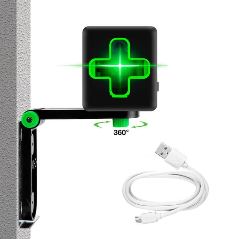 Mini Nível Laser 20m 2 Linhas Multiuso Suporte Ajustável - imp - Nível ...